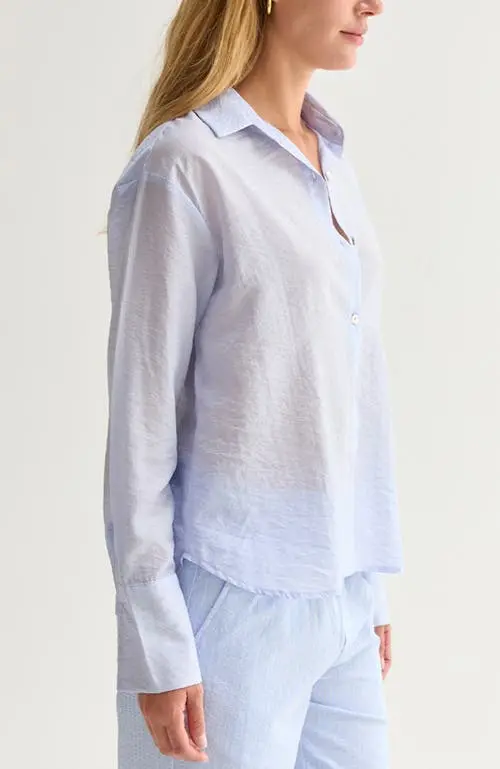 CRESCENT Crinkled Tencel Button-up Shirt - Blue