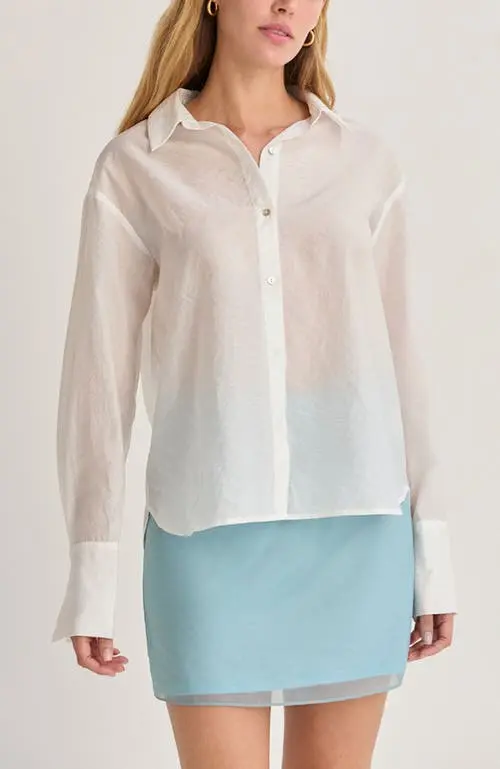 CRESCENT Crinkled Tencel Button-up Shirt - White