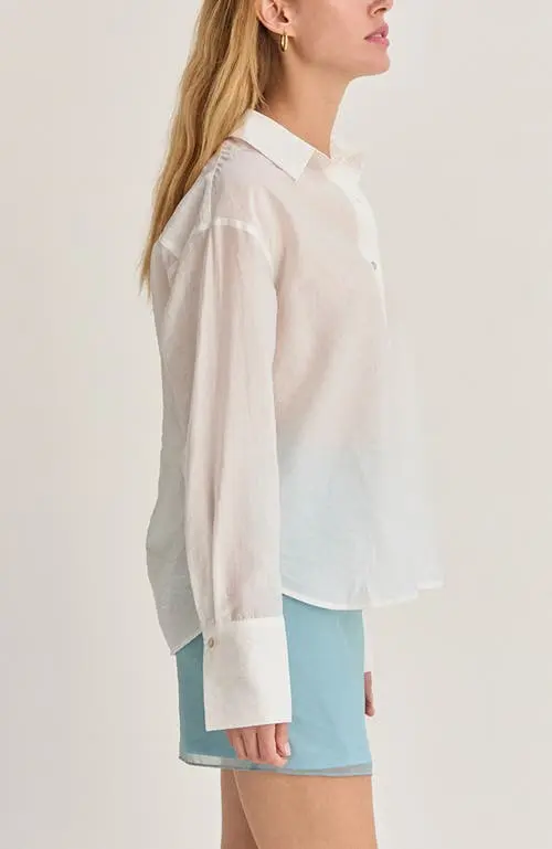CRESCENT Crinkled Tencel Button-up Shirt - White