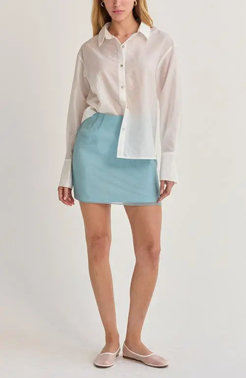 CRESCENT Crinkled Tencel Button-up Shirt - White
