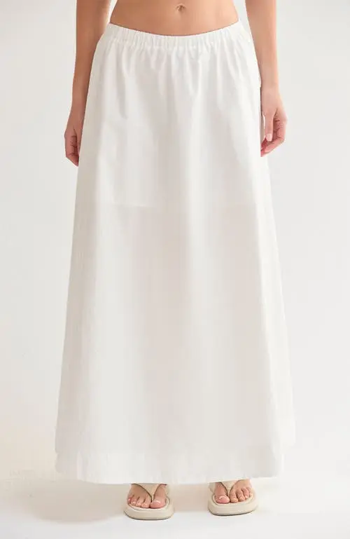 CRESCENT Gathered Poplin Maxi Skirt - White