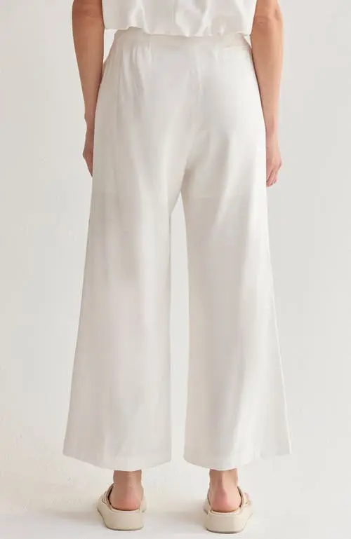 CRESCENT High-waisted Wide Leg Culotte Pants - Ivory