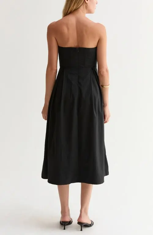 CRESCENT V-wire Modal Blend Midi Dress - Black