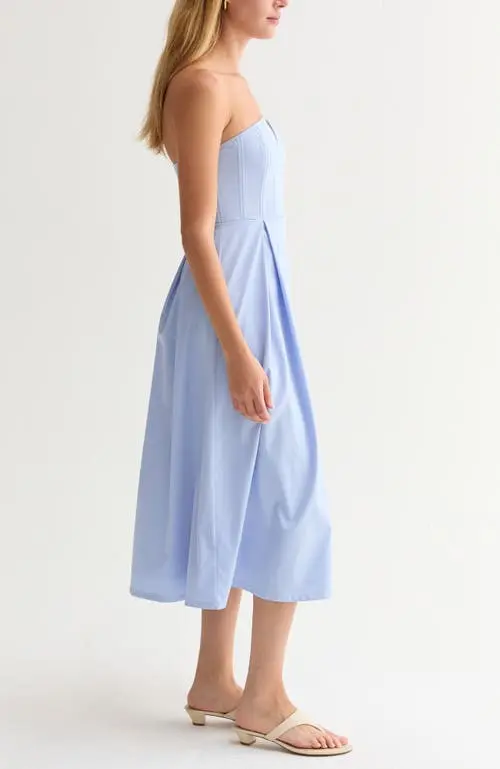 CRESCENT V-wire Modal Blend Midi Dress - Light Blue
