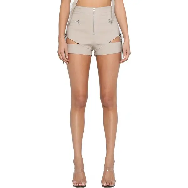 TIGER MIST Reed Slashed Utility Shorts - Tan