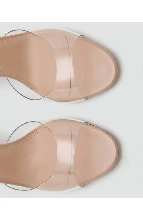 Mango Transparent Strap Stiletto Heel Slides