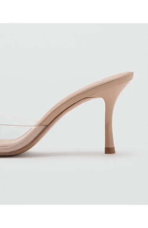 Mango Transparent Strap Stiletto Heel Slides