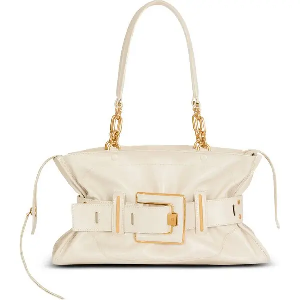 Balmain Buffalo Leather Anthem Bag - White