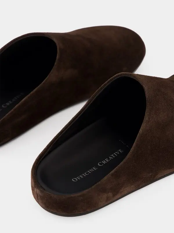 Officine Creative Babouche 001 Suede Mule Sandals - Brown