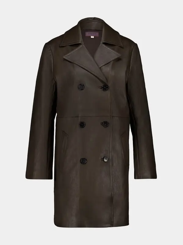 Stouls Lucia Lambskin Leather Coat - Brown