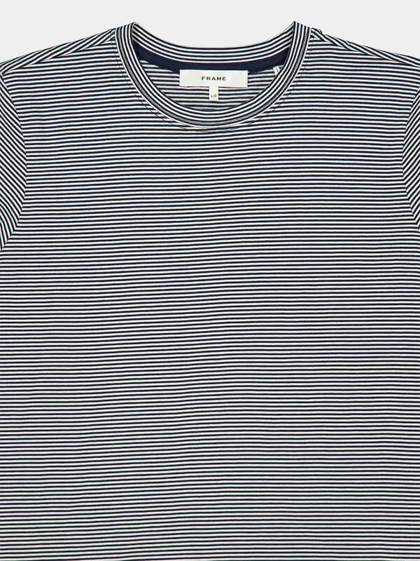 FRAME Striped Cotton Crewneck T-shirt - Blue