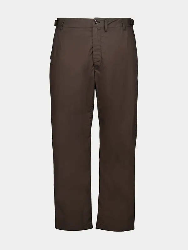 LEMAIRE Tapered Cotton Twill Workwear Pants - Brown