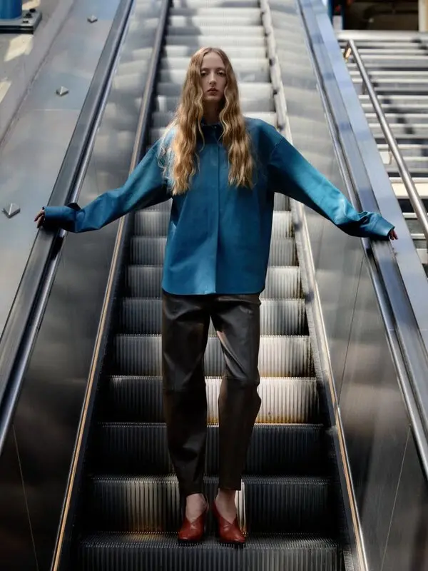 Stouls Jeans Simone Lambskin Leather Shirt