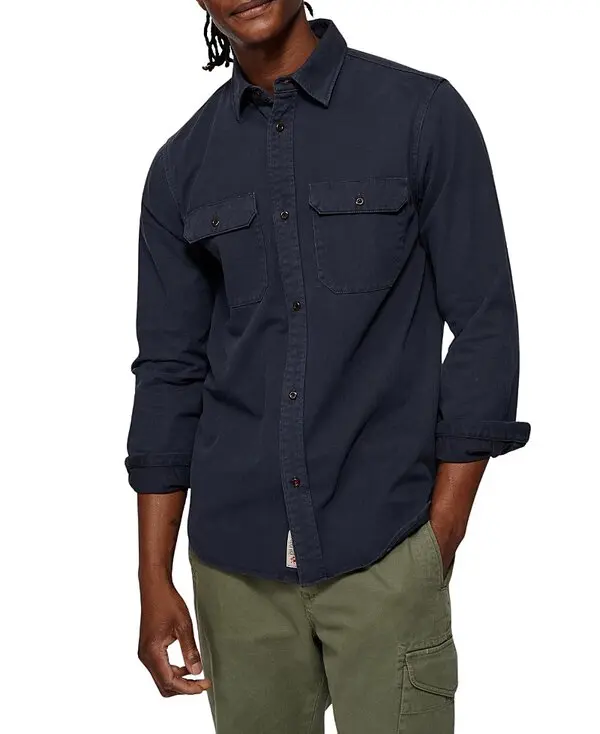 AUBIN Normanby Button Up Shirt - Navy