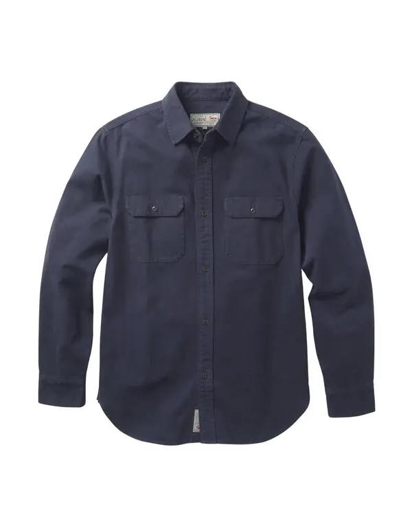 AUBIN Normanby Button Up Shirt - Navy