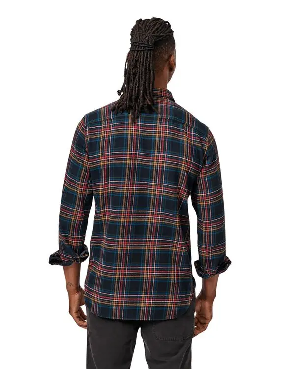 AUBIN Crowle Button Up Flannel Shirt - Black Check
