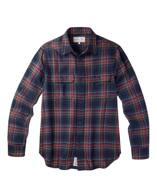 AUBIN Crowle Button Up Flannel Shirt - Black Check