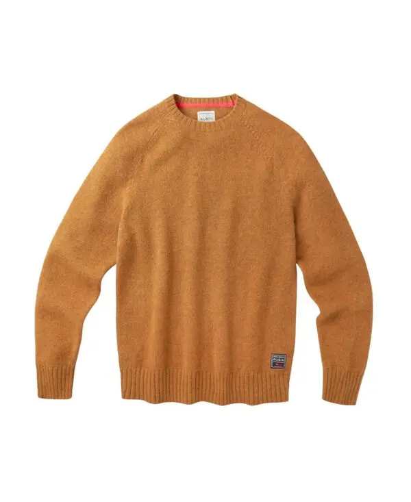 Aubin Prestwick Shetland Crew Neck Sweater - Dark Gold