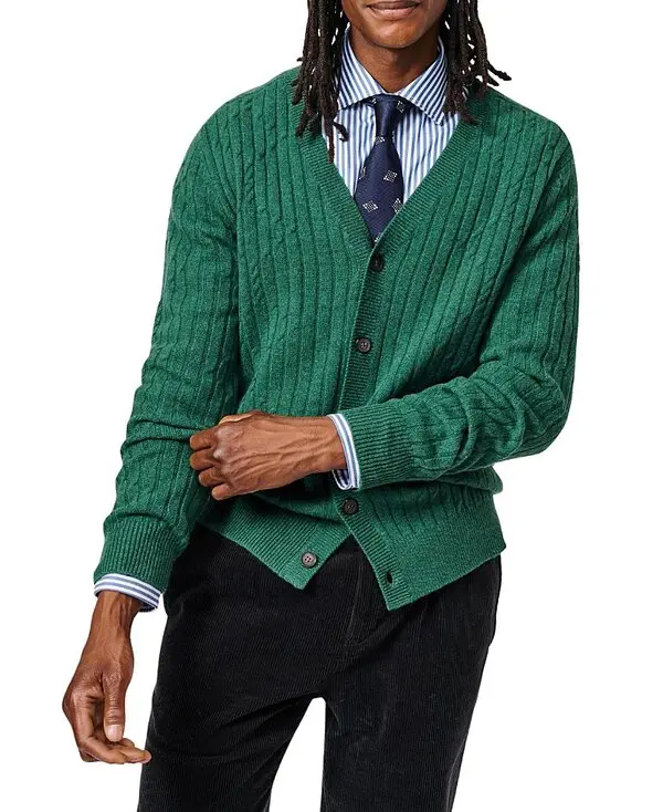 AUBIN Leonard Wool Cable Knit Cardigan