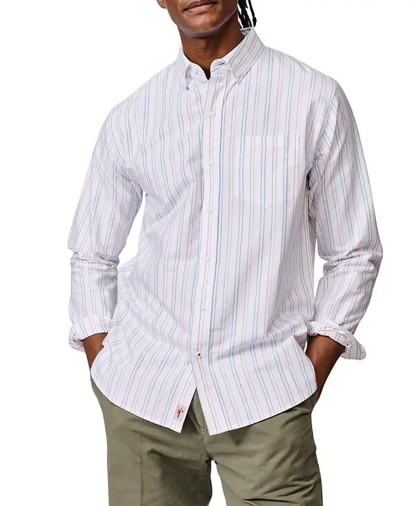 AUBIN Aldridge Oxford Button Down Shirt - Multi Colourful Stripe