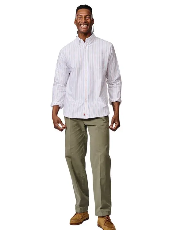 AUBIN Aldridge Oxford Button Down Shirt - Multi Colourful Stripe
