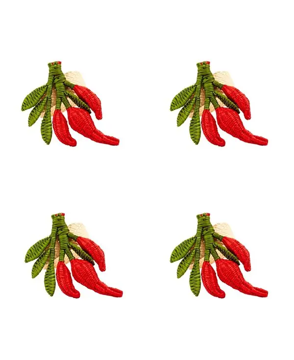CORO CORA Chili Pepper Napkin Ring Set Of 4 - Red