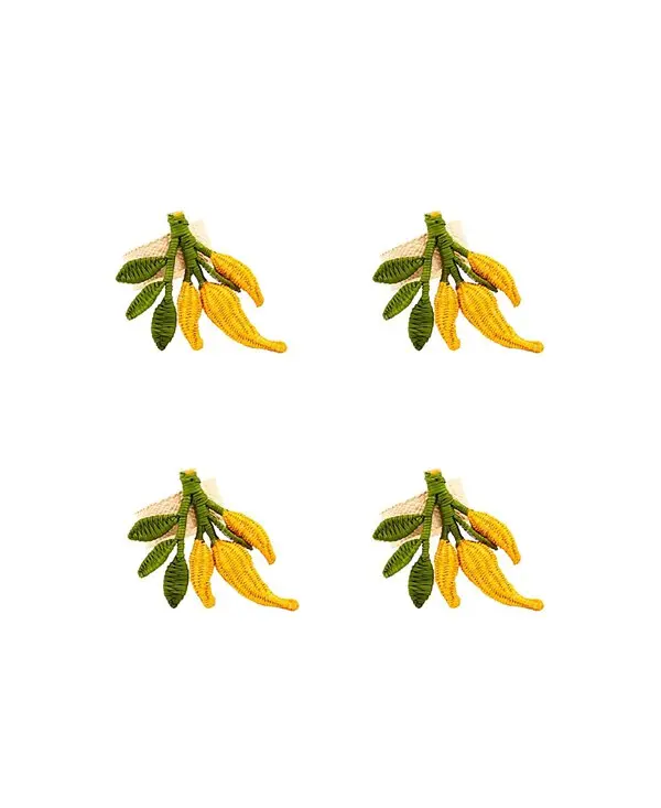 CORO CORA Chili Pepper Napkin Ring Set - Yellow