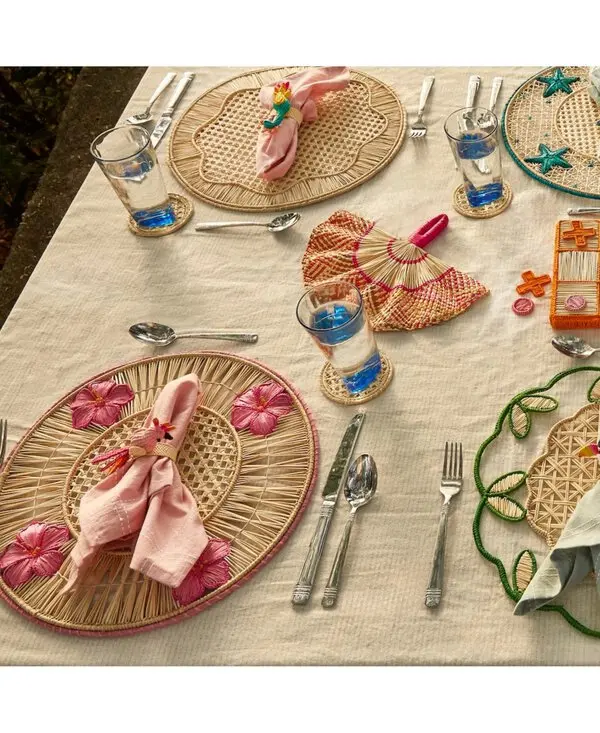 CORO CORA Hibiscus 3d Placemat Set Of 2