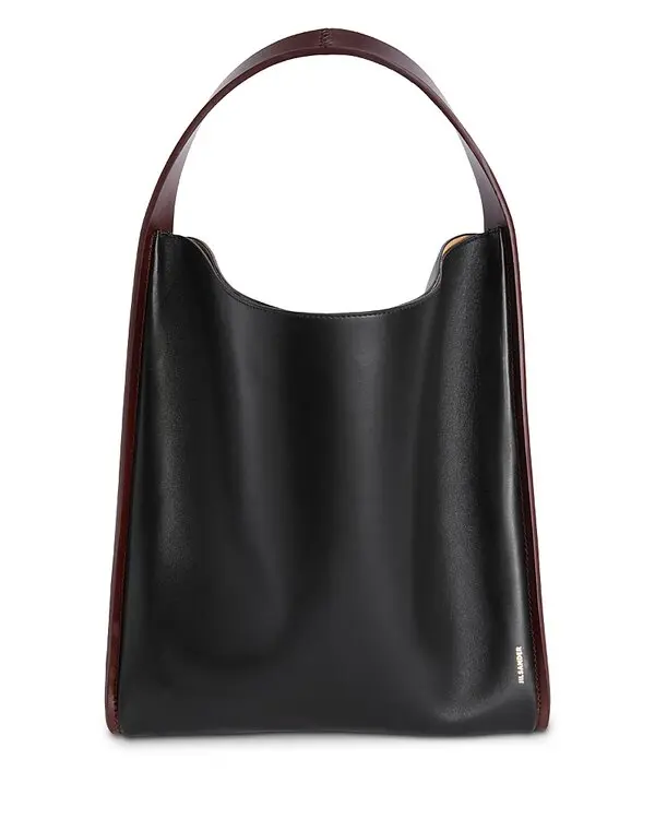JIL SANDER Pivot Medium Leather Tote Bag - Black