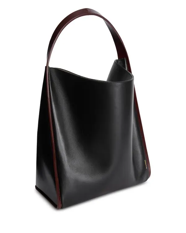 JIL SANDER Pivot Medium Leather Tote Bag - Black