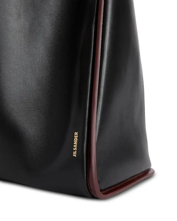 JIL SANDER Pivot Medium Leather Tote Bag - Black