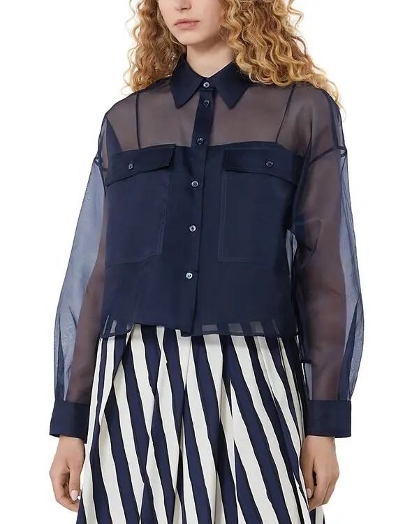 Max Mara Wkdcolomba Silk Shirt - Navy