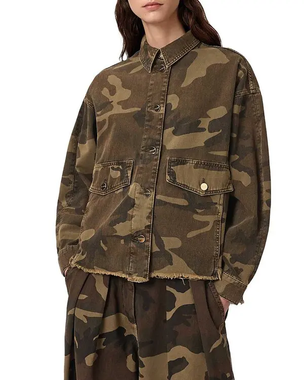 ALLSAINTS Hettie Camo Shacket - Camo Green