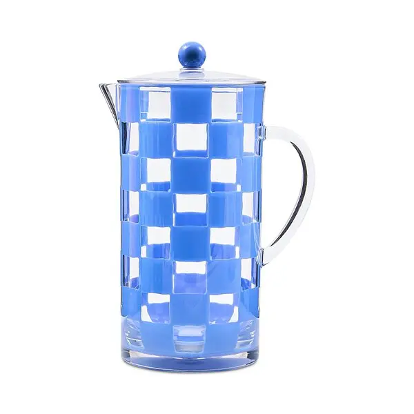 MACKENZIE-CHILDS Check Acrylic Pitcher - Blue
