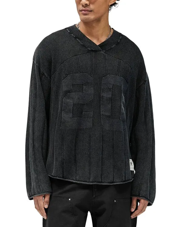 REPRESENT Knitted Varsity Jersey Sweater - Grey