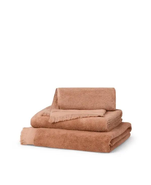 PIGLET IN BED Fringe Edge Bath Towel - Sand Shell
