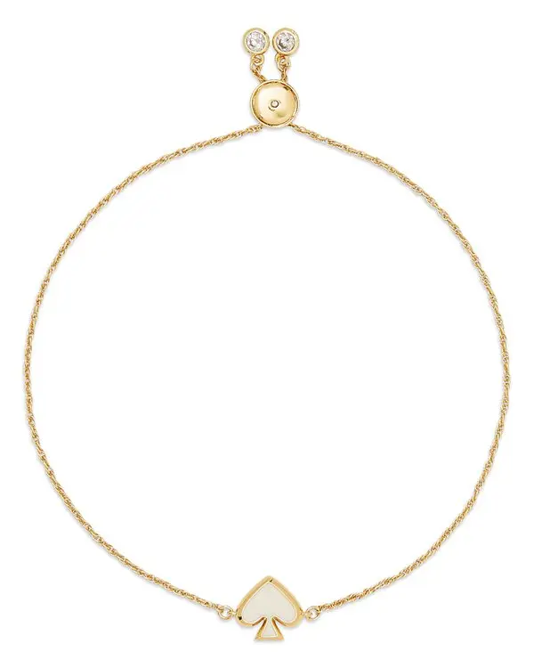 Kate Spade New York Everyday Spade Enamel Slider Bracelet - White.