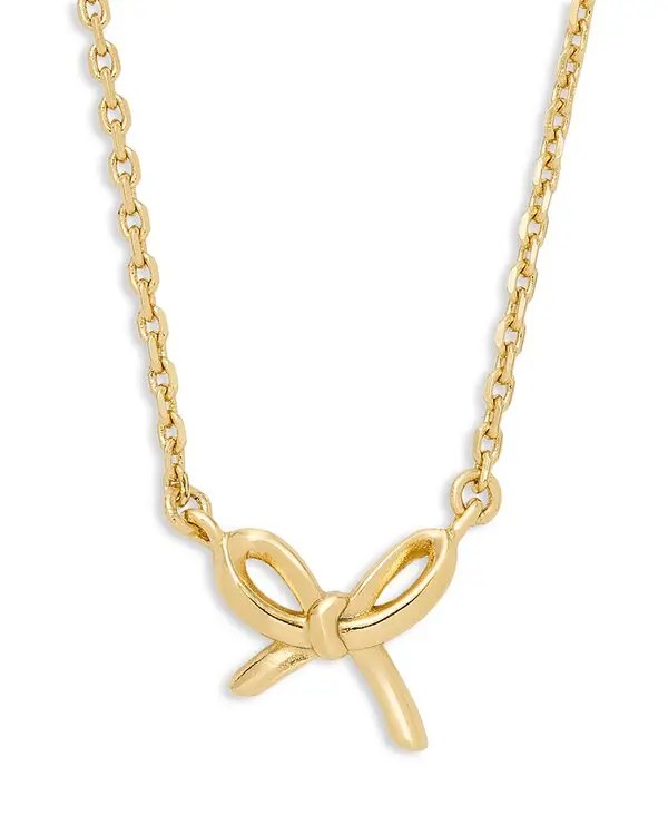 Kate Spade New York Girlie Pearlie Mini Bow Pendant Necklace - Gold