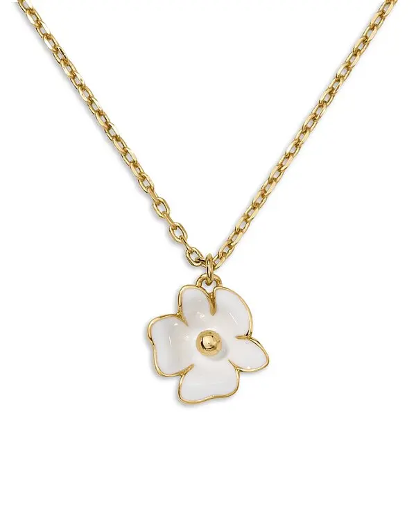 Kate Spade New York Golden Bloom Pendant Necklace - White
