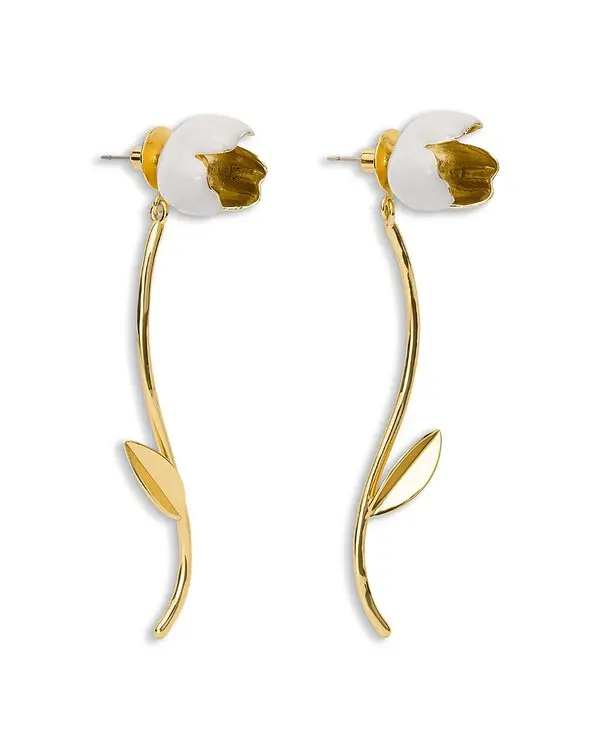 Kate Spade New York Golden Bloom Tulip Statement Earrings - White