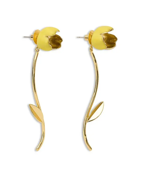 Kate Spade New York Golden Bloom Tulip Statement Earrings - Yellow