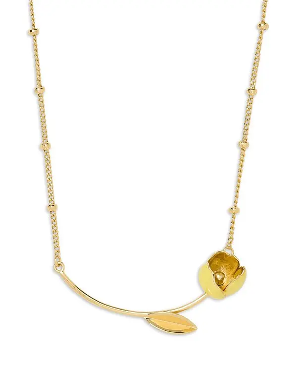 Kate Spade New York Golden Bloom Tulip Bar Necklace - Yellow