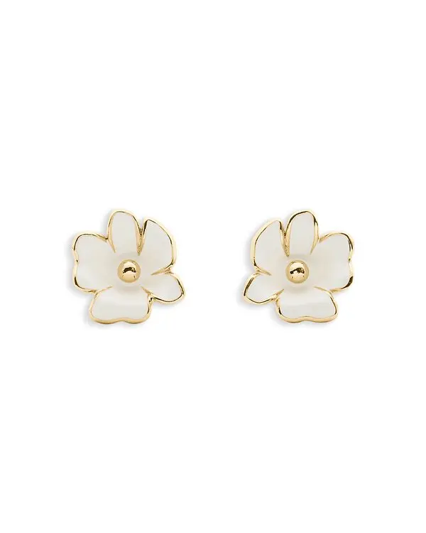 Kate Spade New York Golden Bloom Flower Stud Earrings - White