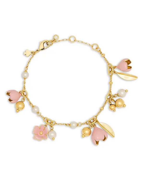 Kate Spade New York Golden Bloom Charm Bracelet - Pink