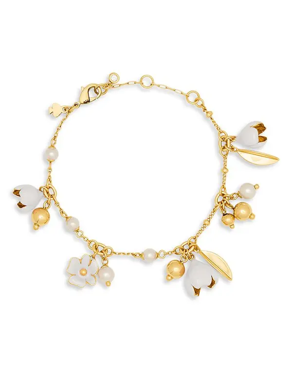 Kate Spade New York Golden Bloom Charm Bracelet - White