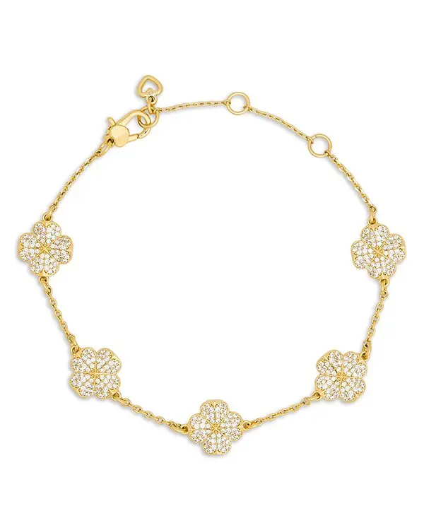 Kate Spade New York Spade Flower Pave Clover Scatter Bracelet - Gold