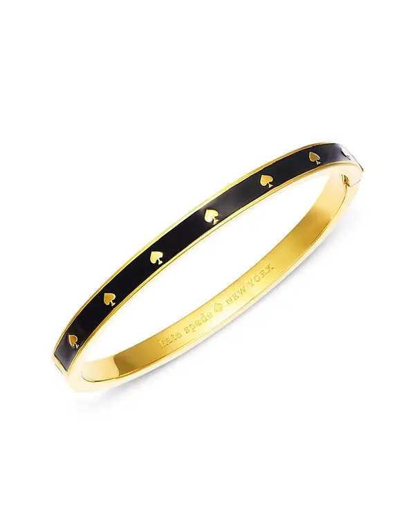 Kate Spade New York Spot The Spade Enamel Hinged Bangle Bracelet - Black