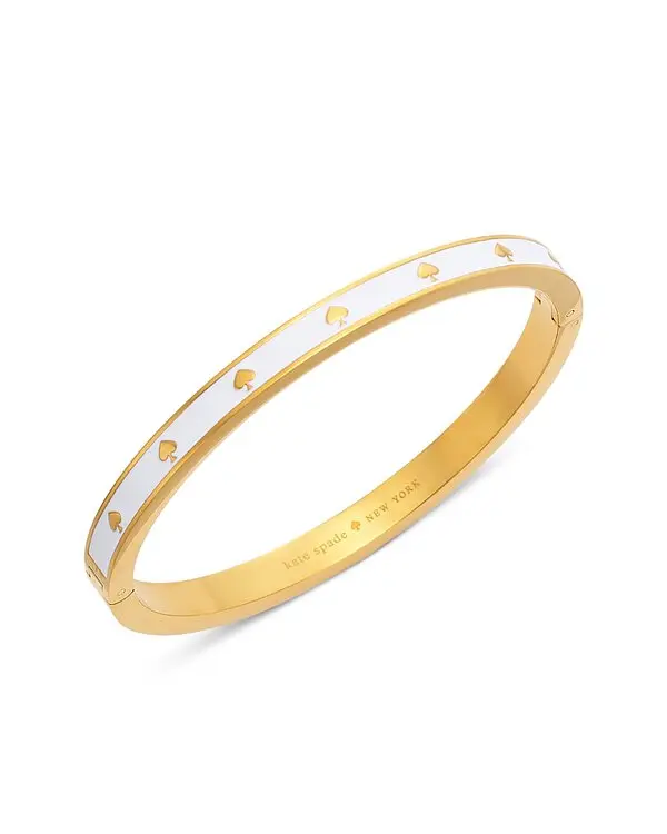 Kate Spade New York Spot The Spade Enamel Hinged Bangle Bracelet - White