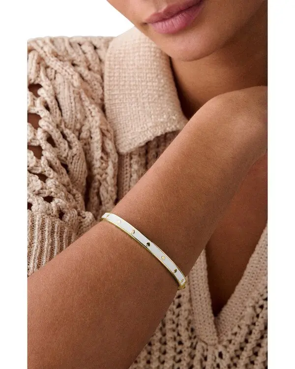 Kate Spade New York Spot The Spade Enamel Hinged Bangle Bracelet