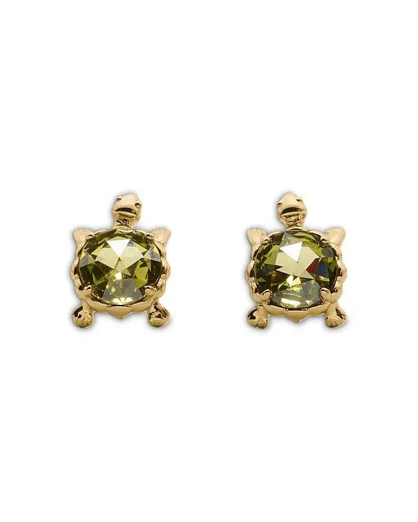 Kate Spade New York Secret Garden Cubic Zirconia Turtle Stud Earrings - Green